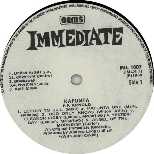 P.P. Arnold Kafunta South African vinyl LP album (LP record) (647564)