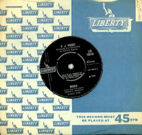 P. J. Proby Maria UK 7" vinyl single (7 inch record / 45) (419723)