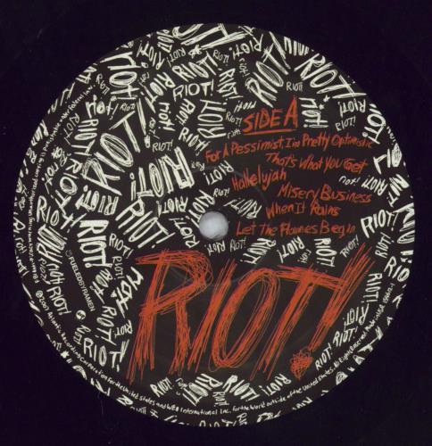 Paramore Riot! - Hypesticker UK vinyl LP album (LP record) (827066)