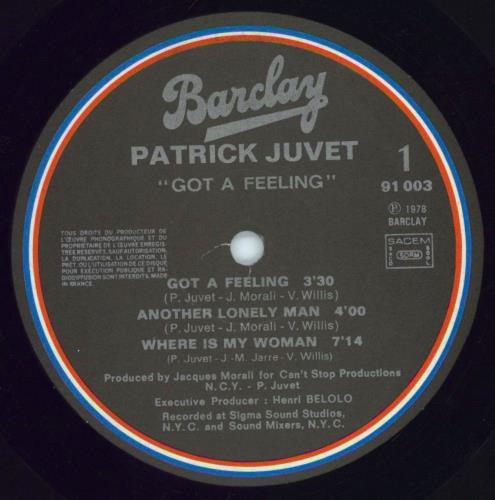 Patrick Juvet Got A Feeling - I Love America French vinyl LP album (LP record) (778242)