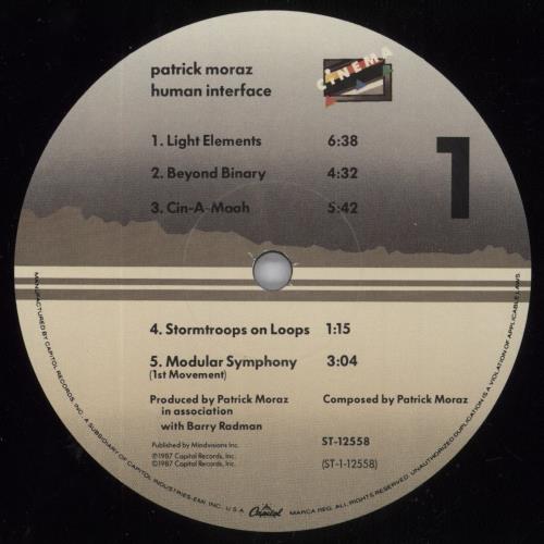 Patrick Moraz Human Interface US vinyl LP album (LP record) (823340)