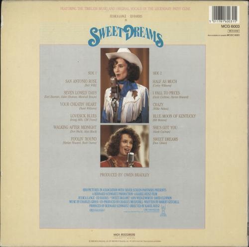Patsy Cline Sweet Dreams + Insert UK vinyl LP album (LP record) (719664)