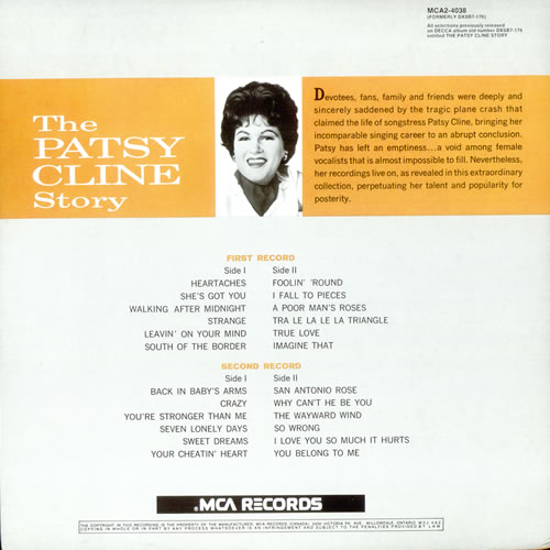 Patsy Cline The Patsy Cline Story Canadian 2-LP vinyl record set ...