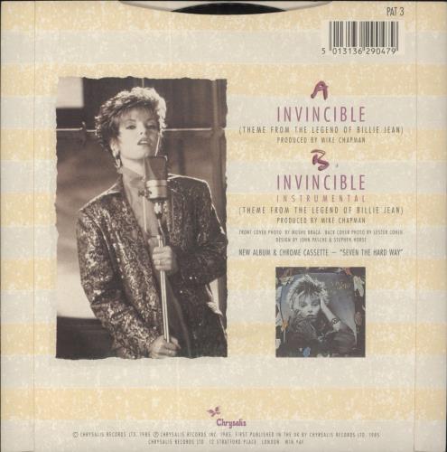 Pat Benatar Invincible UK 7" vinyl single (7 inch record / 45) (666522)