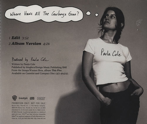 Paula Cole Where Have All The Cowboys Gone US Promo CD single (CD5 / 5") (105625)