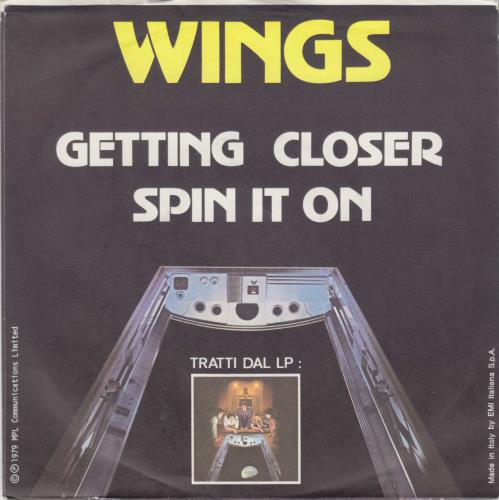 Paul McCartney and Wings Getting Closer Italian 7" vinyl single (7 inch ...