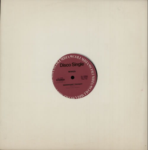 Paul McCartney and Wings Goodnight Tonight US 12" vinyl single (12 inch ...