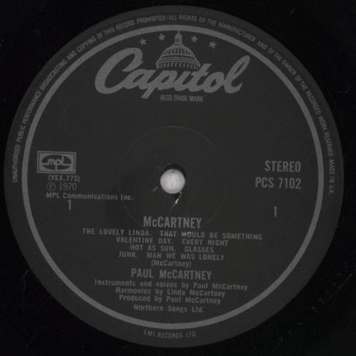 Paul McCartney and Wings McCartney UK vinyl LP album (LP record) (625900)