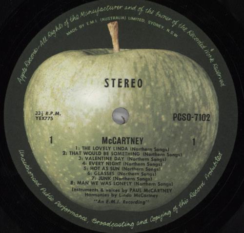 Paul McCartney and Wings McCartney Australian vinyl LP album (LP record ...