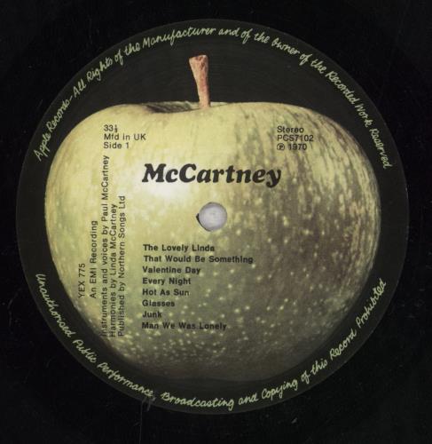Paul McCartney and Wings McCartney UK vinyl LP album (LP record) (847933)