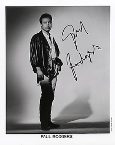 Paul Rodgers Autographed Publicity Photograph UK Promo photograph ...