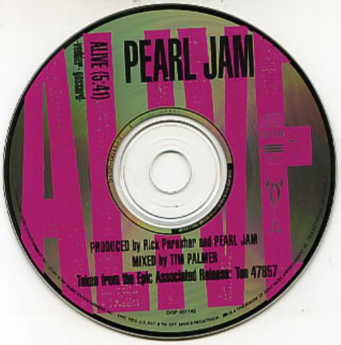 Pearl Jam Alive US Promo CD single (CD5 / 5") (17456)