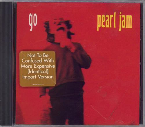 Pearl Jam Go - Stickered US CD single (CD5 / 5") (462048)