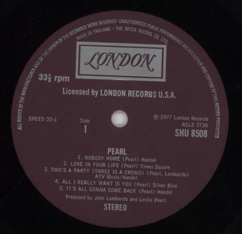 Pearl Pearl UK vinyl LP album (LP record) (608352)