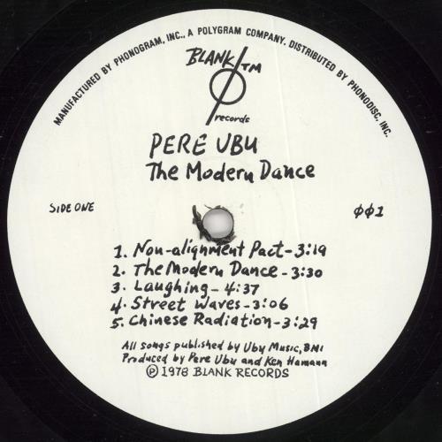 Pere Ubu The Modern Dance US vinyl LP album (LP record) (733690)