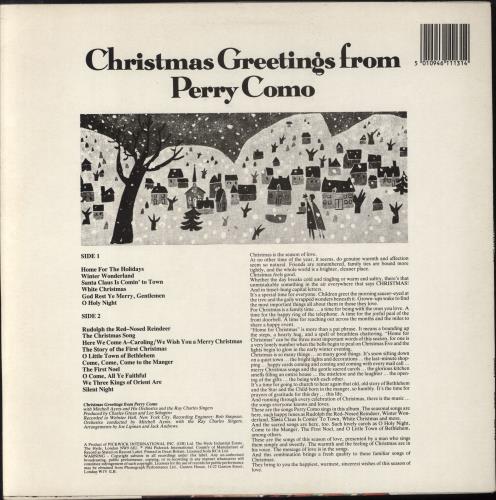 Perry Como Christmas Greetings From Perry Como UK vinyl LP album (LP ...