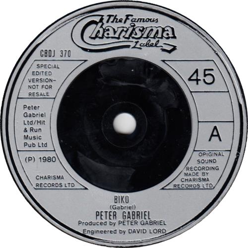 Peter Gabriel Biko UK Promo 7" vinyl single (7 inch record / 45) (44197)