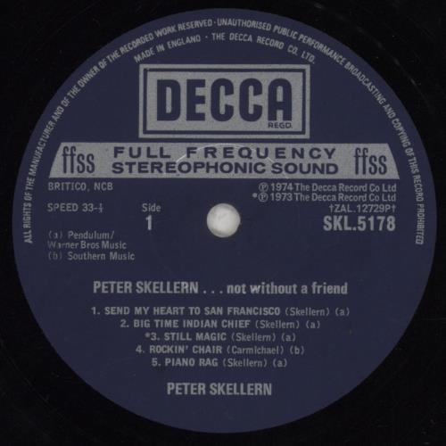 Peter Skellern Not Without A Friend UK vinyl LP album (LP record) (751965)