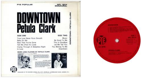 Petula Clark Downtown UK vinyl LP album (LP record) (452893)