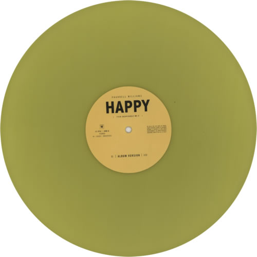 Pharrell Williams Happy - Yellow Vinyl UK 12" vinyl single (12 inch ...