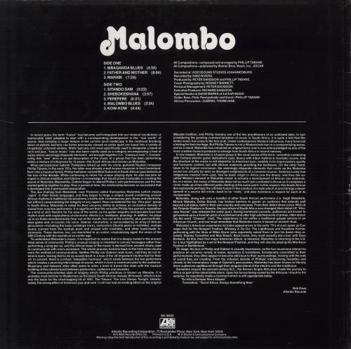 Philip Tabane Malombo US vinyl LP album (LP record) (778839)