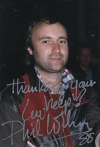 Phil Collins Autographed Photo UK photograph (391545) AUTOGRAPHED PHOTO