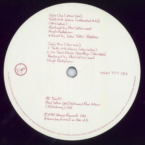 Phil Collins Take Me Home - Gatefold UK 12" vinyl single (12 inch ...