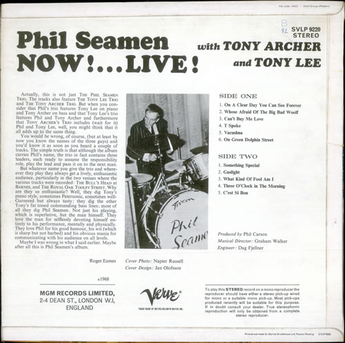 Phil Seamen Phil Seamen Now!... Live! - Stereo UK vinyl LP album (LP ...