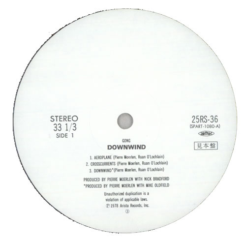 Pierre Moerlen's Gong Downwind Japanese Promo vinyl LP album (LP record ...