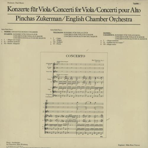 Pinchas Zukerman Concerti For Viola Dutch vinyl LP album (LP record ...