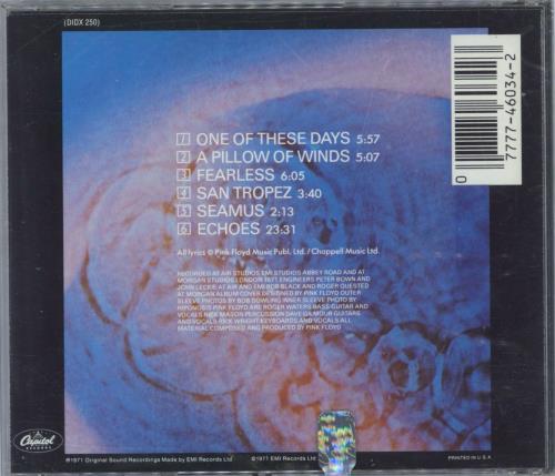 Pink Floyd Meddle US CD album (CDLP) (806254)