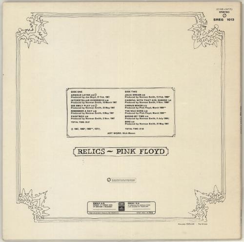 Pink Floyd Relics Greek vinyl LP album (LP record) (716981)