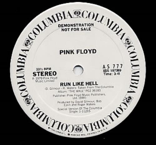 Pink Floyd Run Like Hell US Promo 12" vinyl single (12 inch record ...