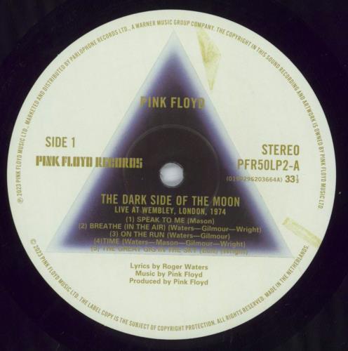 Pink Floyd The Dark Side Of The Moon Live At Wembley 1974 UK vinyl LP album (LP record) (818851)