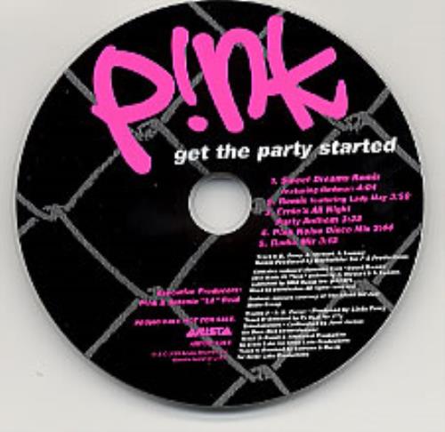 Pink Get The Party Started US Promo CD single (CD5 / 5") (204712)