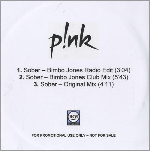 Pink Sober UK Promo CD-R acetate (460419)