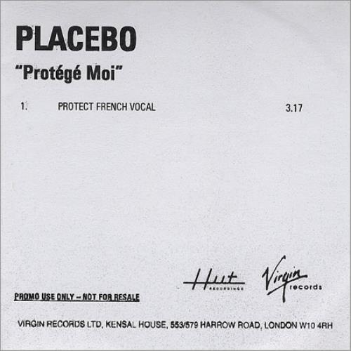 Placebo Protège-Moi UK Promo CD-R acetate (369309)