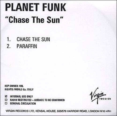 Planet Funk Chase The Sun UK Promo CD single (CD5 / 5") (373191)