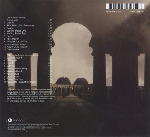 Porcupine Tree Signify UK 2 CD album set (Double CD) (462027)