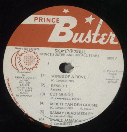 Prince Buster Ska-Lip-Soul Jamaican vinyl LP album (LP record) (857159)