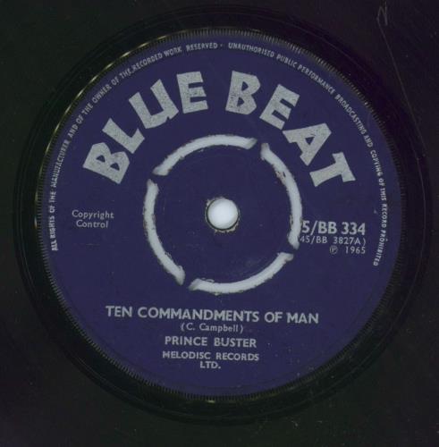 Prince Buster Ten Commandments Of Man - 1st UK 7" vinyl single (7 inch ...