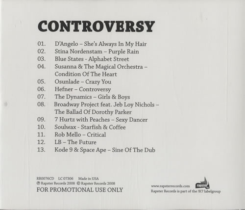 Prince Controversy - A Tribute To Prince US Promo CD album (CDLP) (454542)