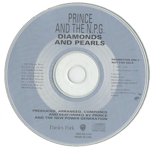 Prince Diamonds & Pearls US Promo CD single (CD5 / 5") (2128)