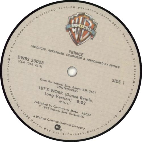 Prince Let's Work - shrink US 12" vinyl single (12 inch record / Maxi ...