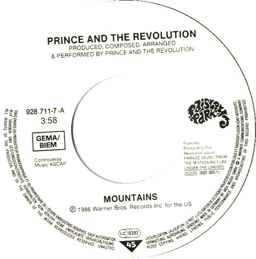 Prince Mountains German 7" vinyl single (7 inch record / 45) (3180)