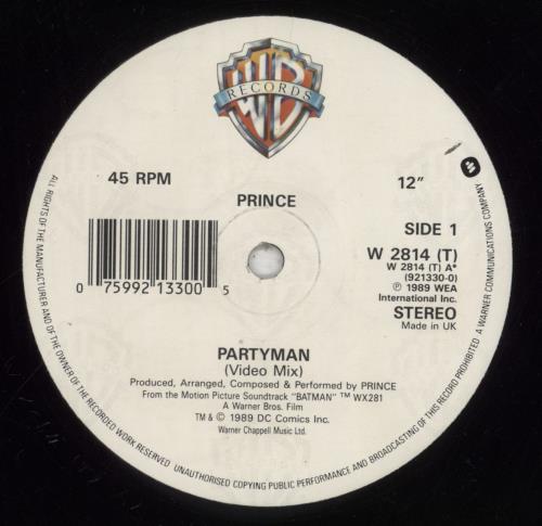 Prince Partyman UK Promo 12" vinyl single (12 inch record / Maxi-single) (856634)