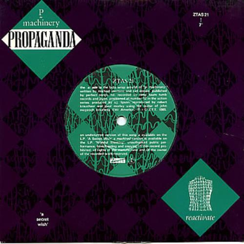 Propaganda P:machinery - 2nd Issue UK 7" vinyl single (7 inch record ...