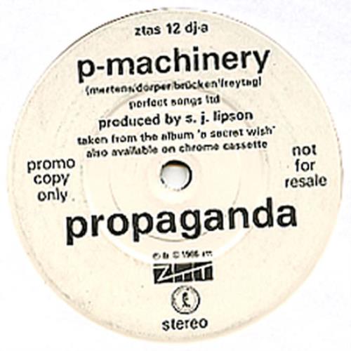 Propaganda P:machinery UK Promo 7" vinyl single (7 inch record / 45) (8024)