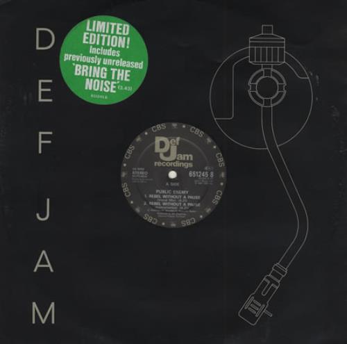 Public Enemy Rebel Without A Pause UK 12" vinyl single (12 inch record ...