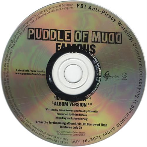 Puddle Of Mudd Famous US Promo CD single (CD5 / 5") (409795)